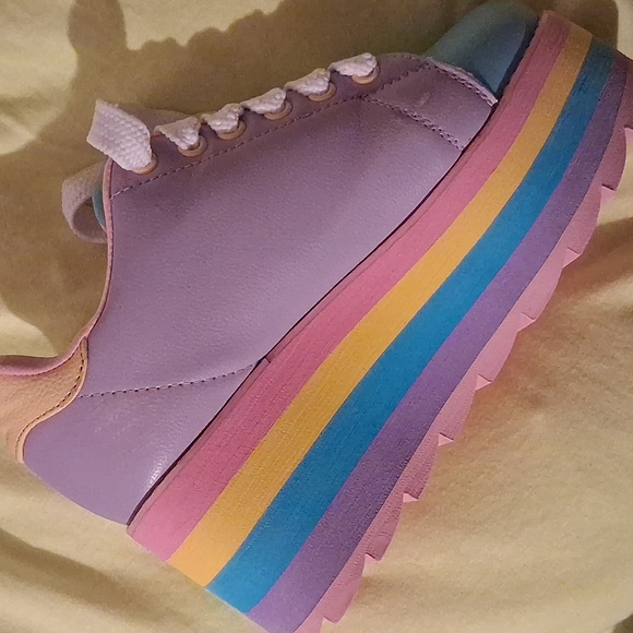 YRU | Shoes | Yru Lala Rainbow Platform Shoes Size 8 | Poshmark